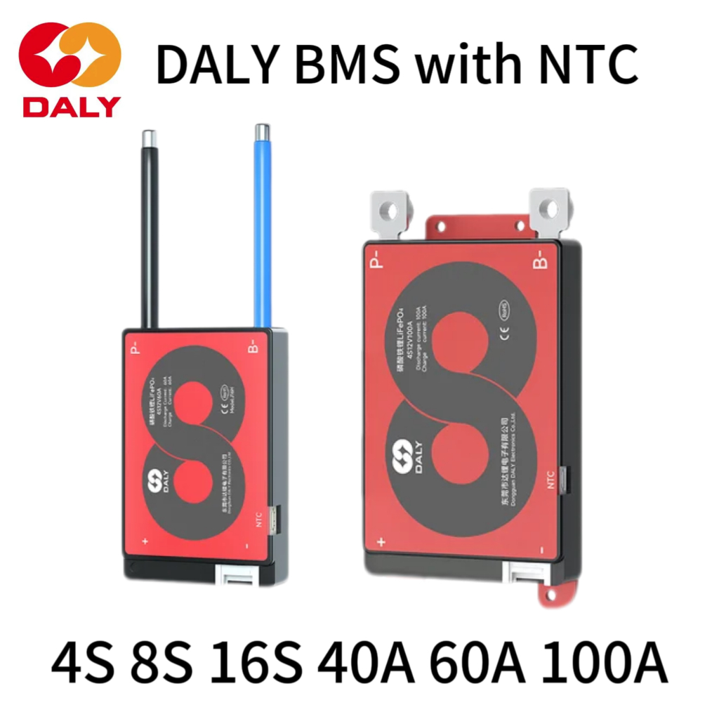 DALY Hardware BMS NTC Lifepo4 4S 12V 8S 24V 16S 48V 40A 60A 100A For Battery 18650 32700 21700 ...