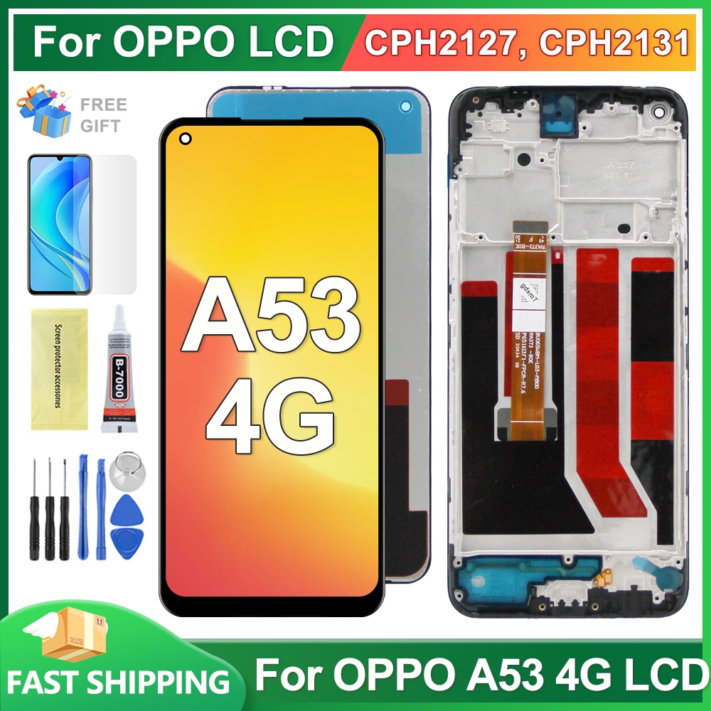 IPS With Frame For OPPO A53 4G 2020/A54 A55 4G LCD Display Touch Screen Digitizer Assembly ...