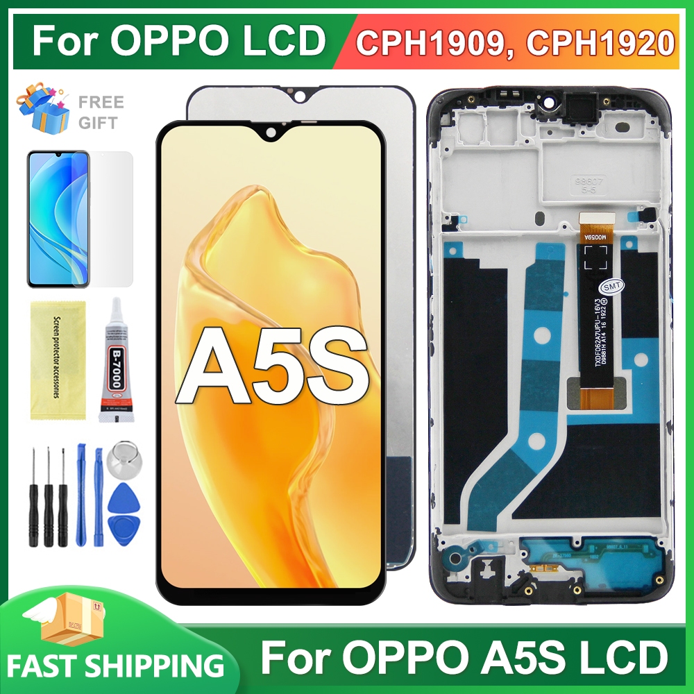 IPS LCD For OPPO A5S with Frame LCD Display Touch Screen Digitizer ...
