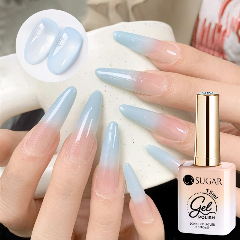 UR SUGAR 60 Colors Jelly Gel Polish Transparent Blue Green Yellow Semi ...