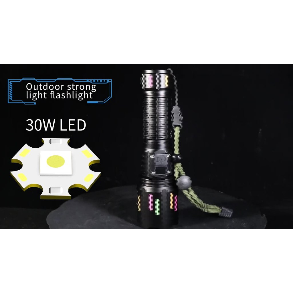 White laser LED strong light high power flashlight, outdoor waterproof ...