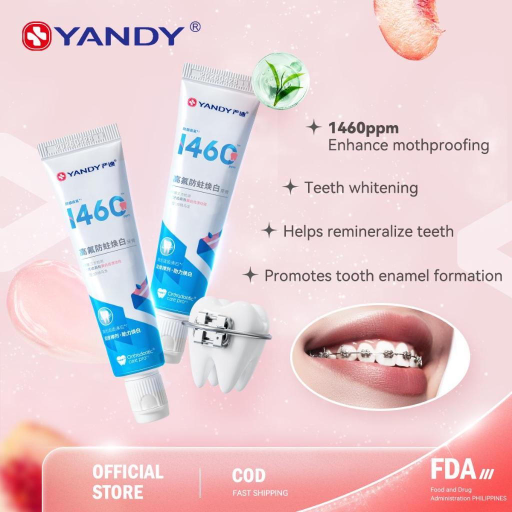 【FDA Approved】YANDY 1460ppm Fluoride Toothpaste, suitable for metal ...