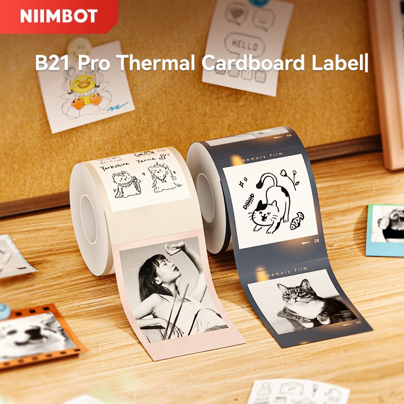 Niimbot B21_Pro Dedicated Thermal Cardboard Label Thermal Photo Label Sticker Notebook stickers ...