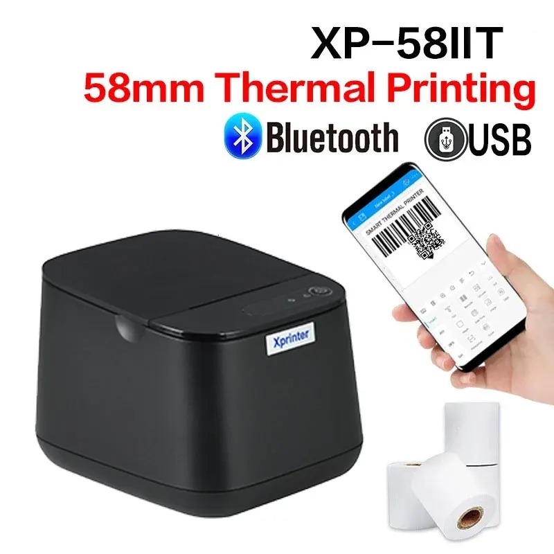 58MM Portable Thermal Receipt Printer USB Bluetooth POS Printer Support Loyverse | Shopee ...