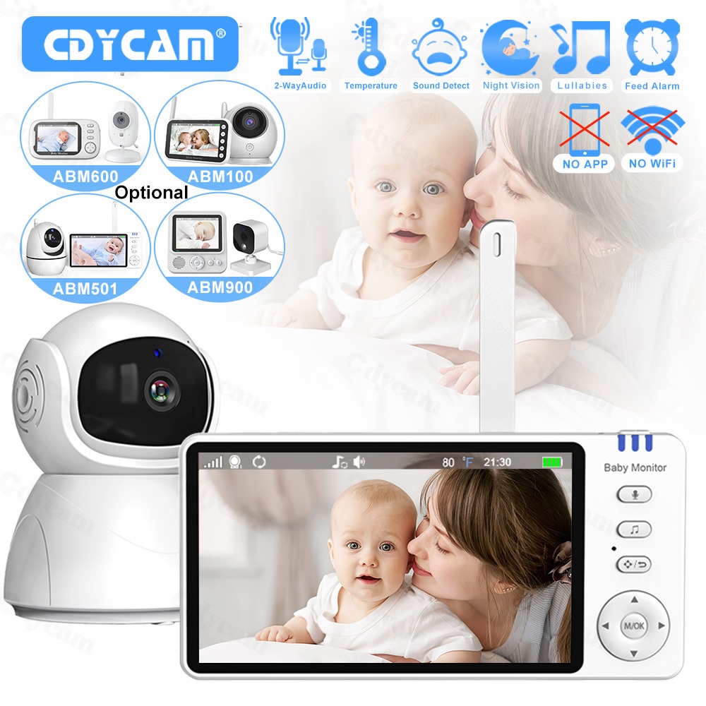 5 Inch IPS Screen Baby Monitor With Camera Battery Electronic ...