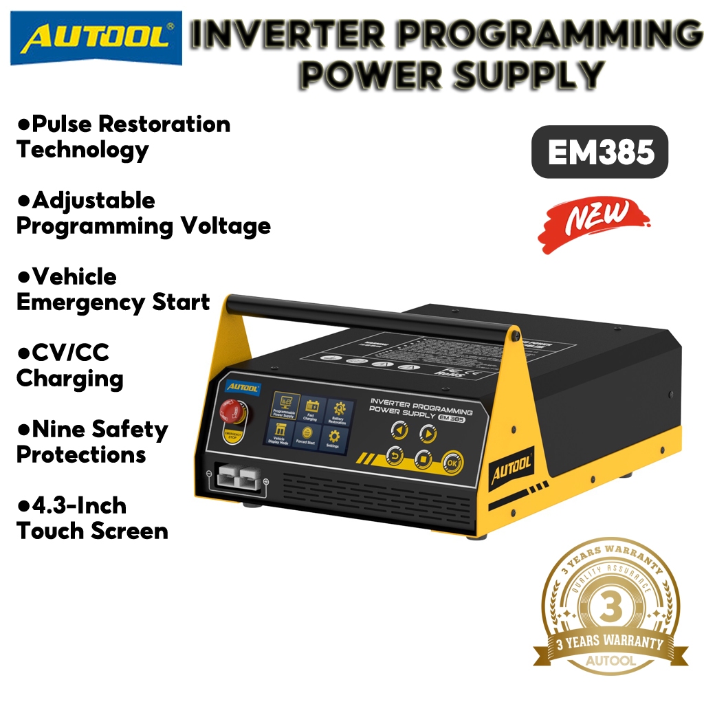 AUTOOL EM385 Inverter Programming Power Supply & Charger & Starter 400A ...