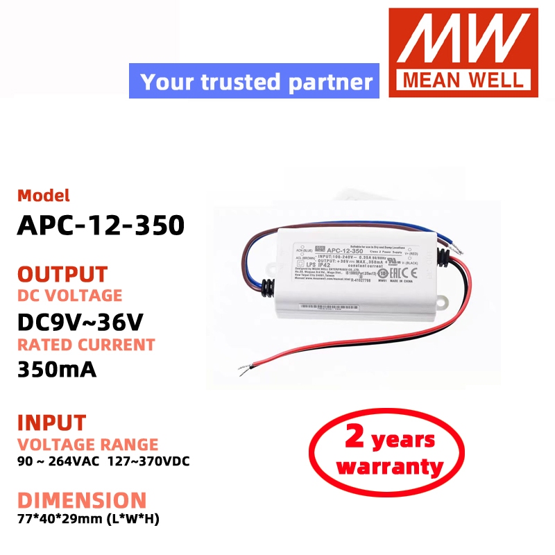 MEAN WELL APC-12-350 APC-12-700 LED driver power supply MEANWELL Constant Current Switching ...