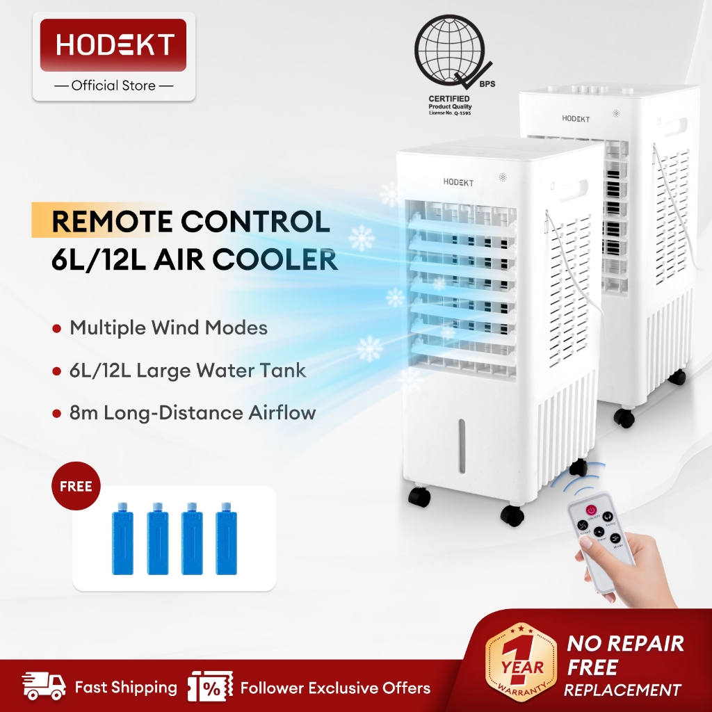 HODEKT Air Cooler Fan 6L/12L Air Conditioning Fan Air Filter Inverter ...