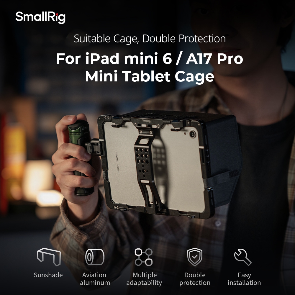 SmallRig Cage and Sun Hood for 8.3-inch iPad mini 6 , A17 Pro #MD5058 ...