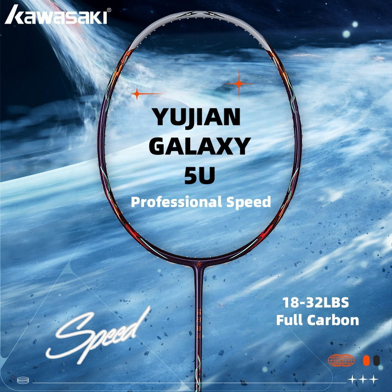 Kawasaki Badminton Racket YUJIAN GALAXY 4U 18-32LBS Full Carbon ...