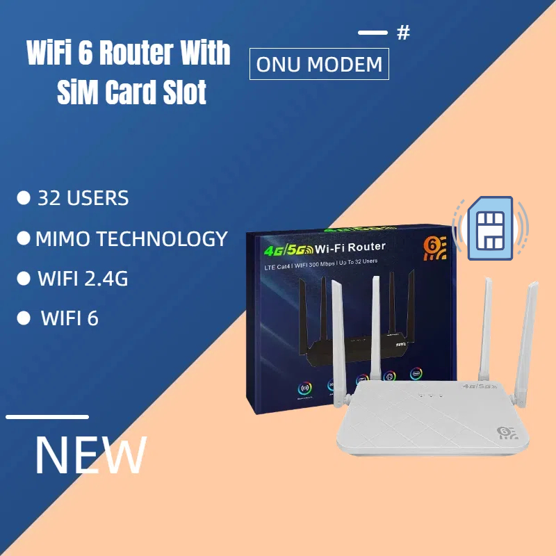 WiFi 6 Router With SIM Card Slot 300mbps OpenLine 4G LTE Router Home ...