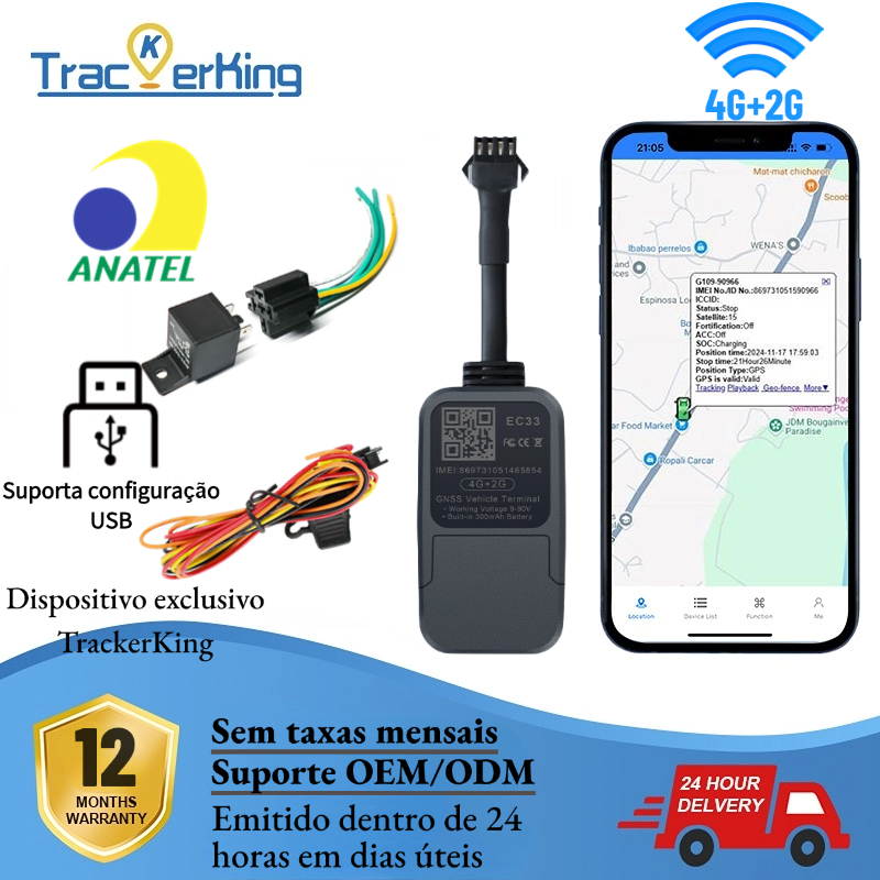 GPS Tracker for motorcycle Satellite Locator Trackerking EC33 4G+2G ...