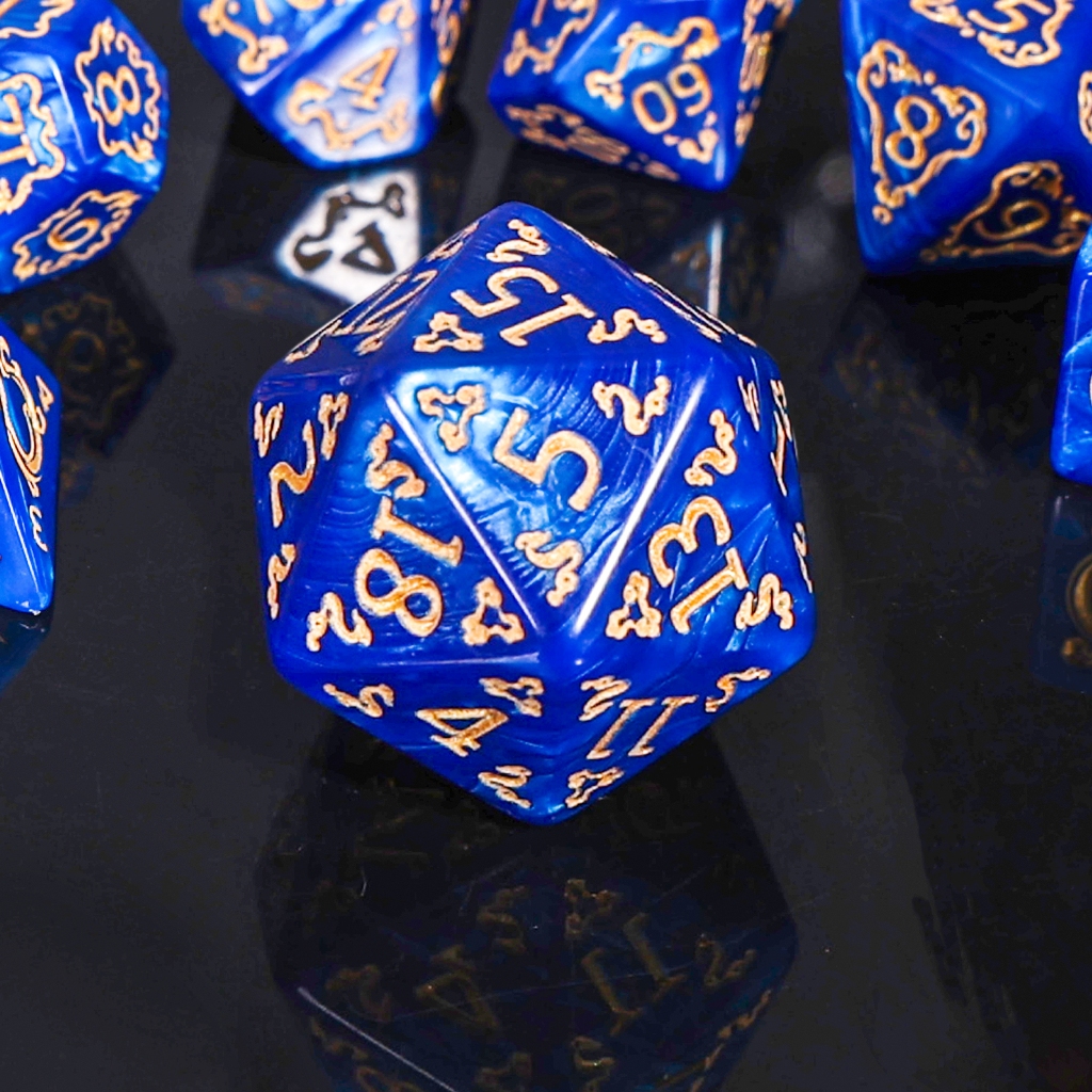 DND Dice Set Blue Polyhedral D&D Dice for Dungeons and Dragons Role ...