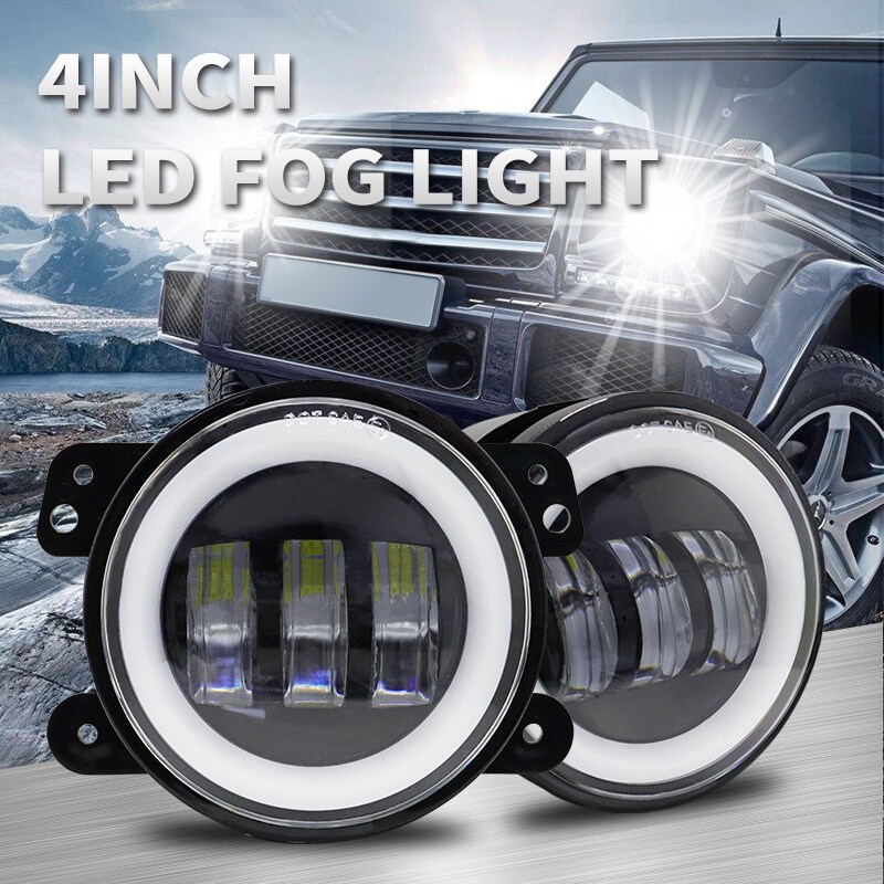 2 Pcs 4Inch LED Fog Lights 60w Amber Yellow CREE Led Chips Offroad ...