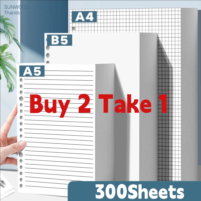 A5/B5 Binder Refill 300Sheets 20/26 Holes Loose leaf Notebook Binder ...