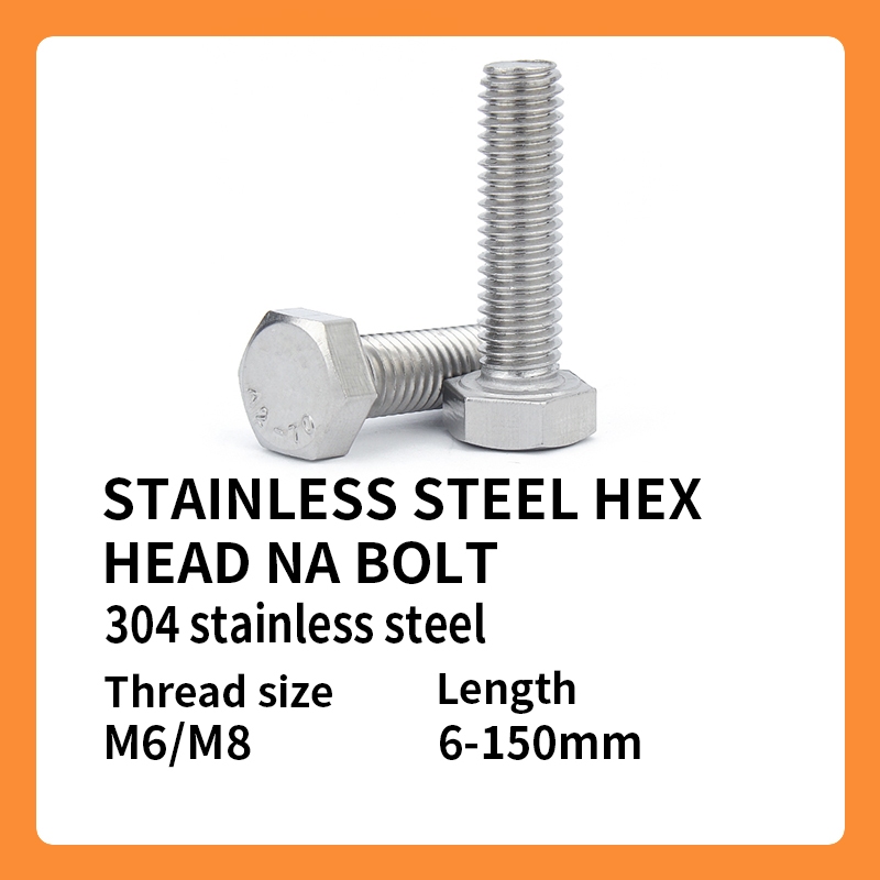 【YHKJ】stainless bolt m6 External hexagon screw 304 stainless steel bolt ...