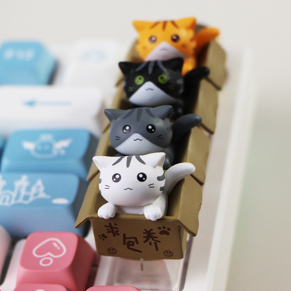 Cute Cat Keycaps OEM Profile Transparent Keycaps for Mechanical ...