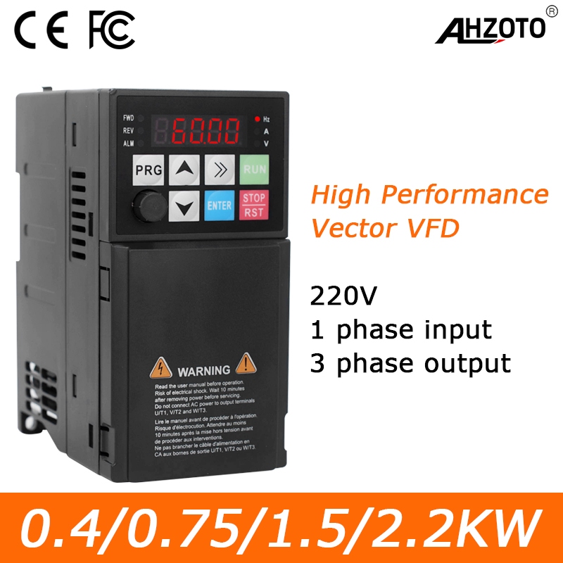 220V VFD Input 1ph 220V Output 3ph 220V Motor Speed Regulation ...