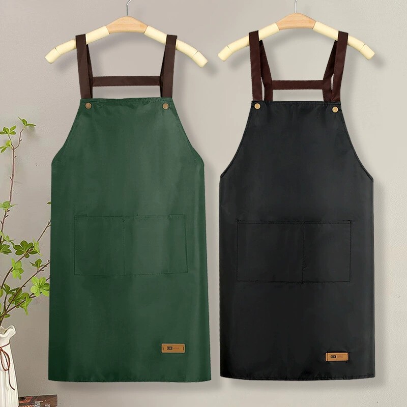 Waterproof Apron Coffee Shop Barber Working Bib Kitchen Cooking Aprons ...