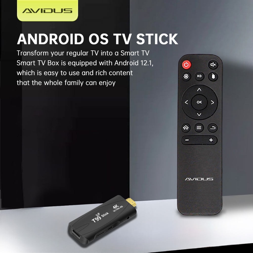 AVIDUS T99 TV Stick HD 8+128GB 4K Smart TV Stick Android 2.4G/5G Dual ...
