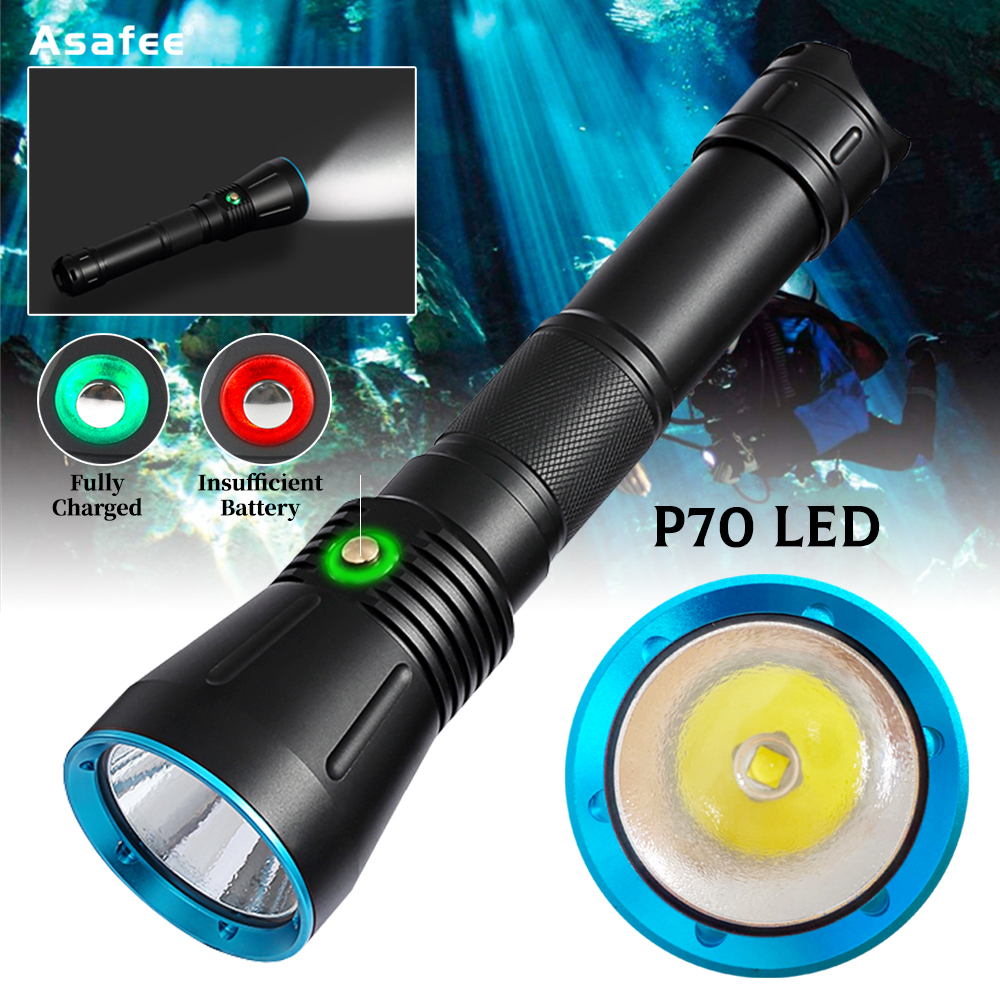 Asafee 10000LM DA16 Super Bright P70 /SST70 LED Powerful Diving ...