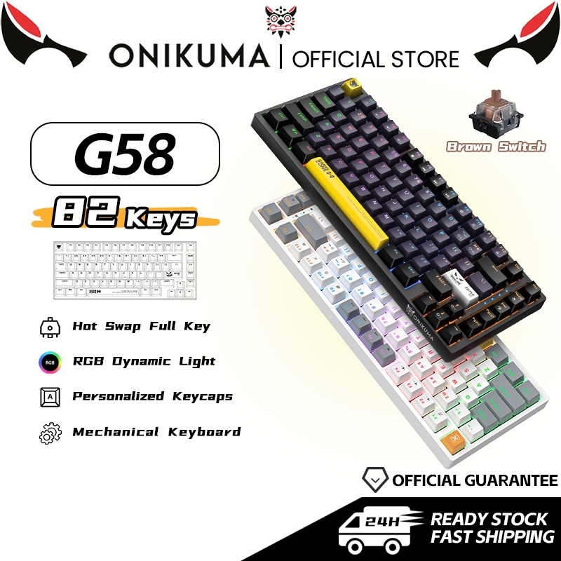 ONIKUMA G58 Wired Keyboard 82Keys Mechanical Gaming Keyboard RGB ...