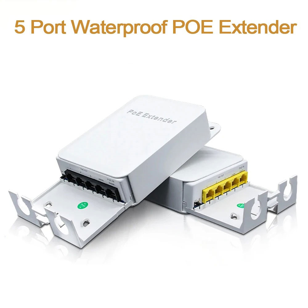 5 Port Waterproof POE Extender 4 Port Repeater 100/1000Mbps Outdoor ...