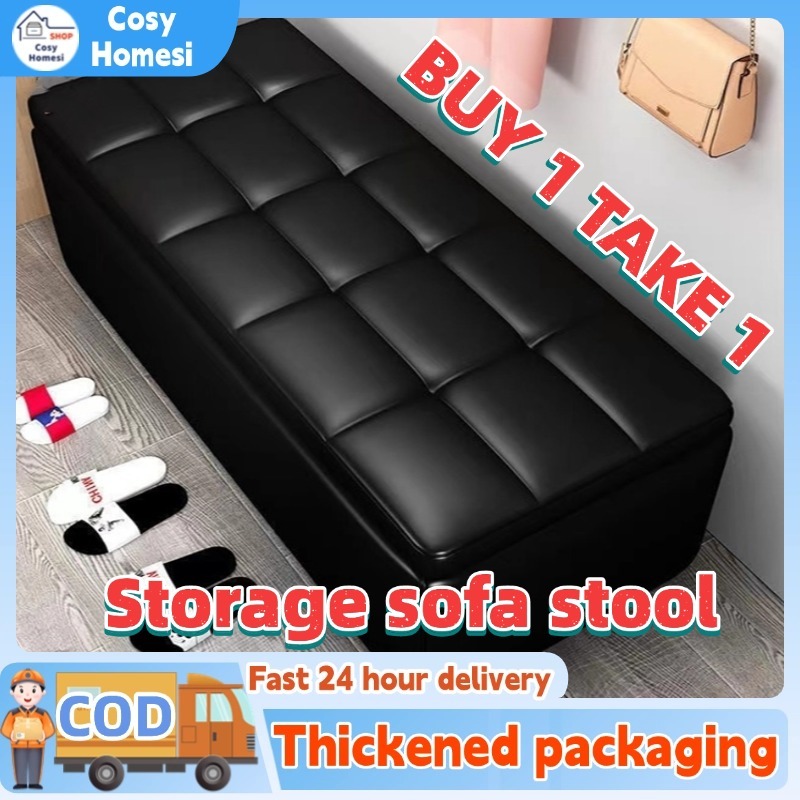 【BUY 1 TAKE 1】110L Folding Sofa Storage Box Stool Foldable Storage ...