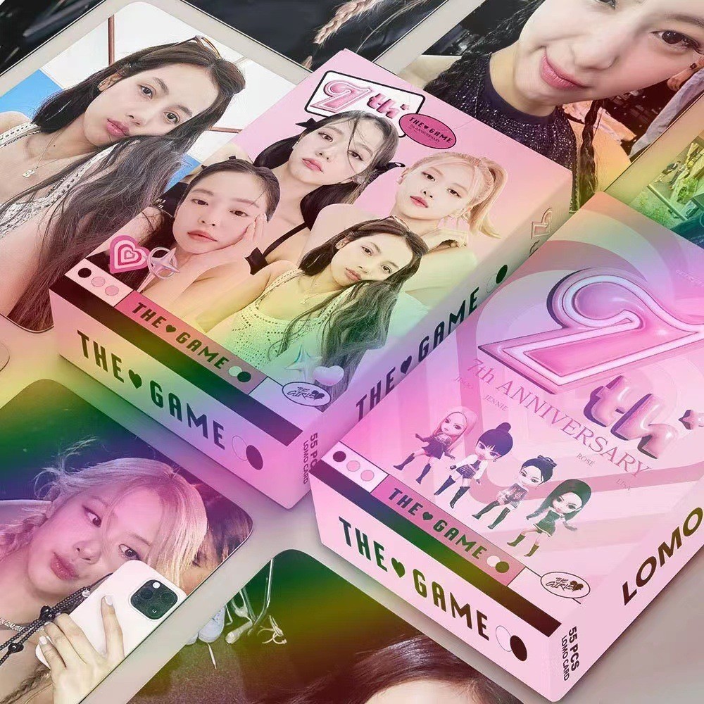 55pcs BLACKPINK LOMO CARD 7th 8th anniversary Jisoo Jennie Lisa Rosé ...