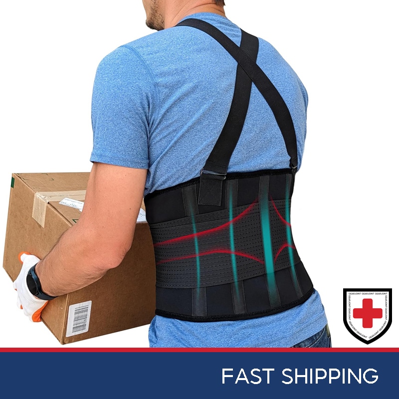 Lower Back Brace with Suspenders | Back Support Belt| Adjustable Work ...