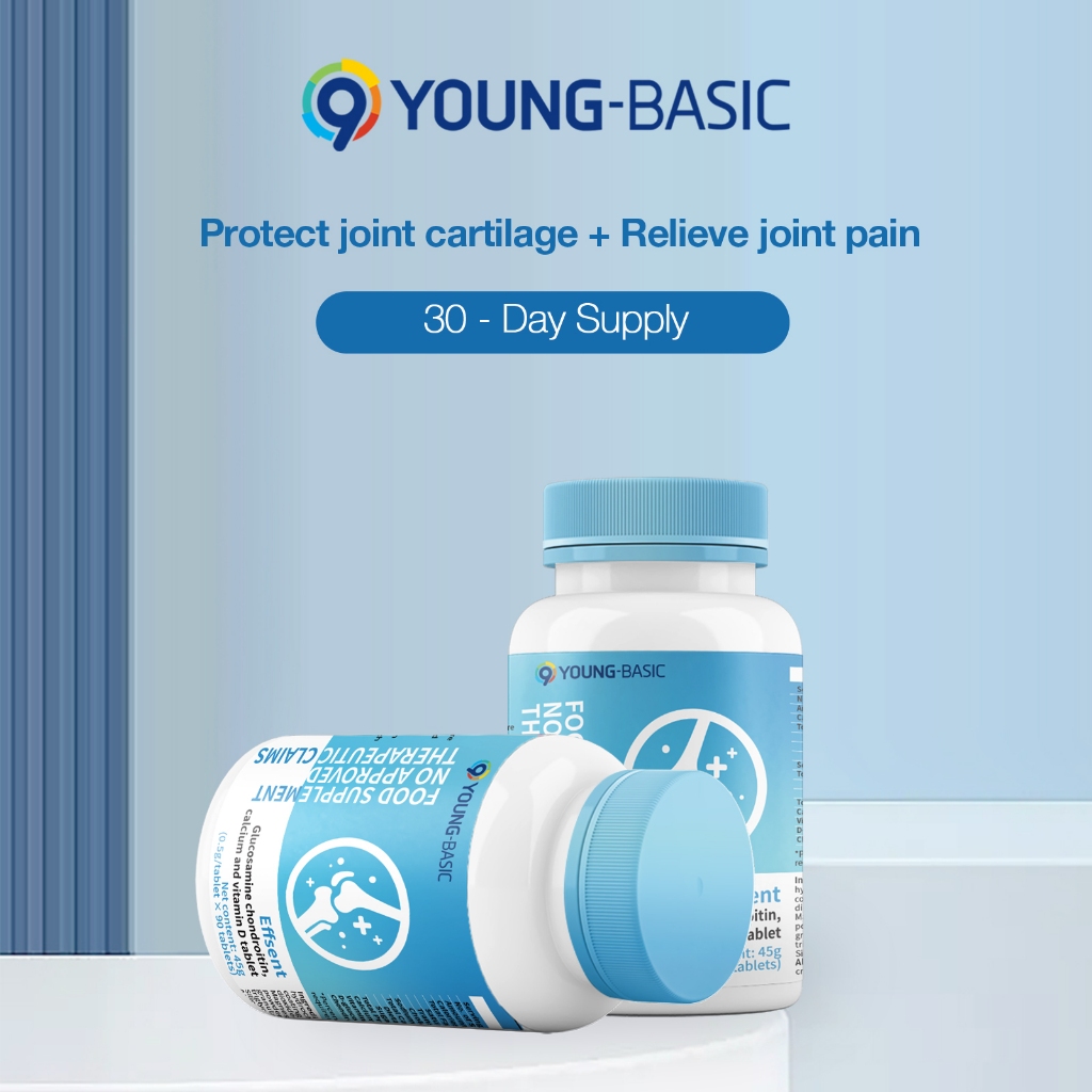 9 YOUNG-BASIC Calcium Tablets Vitamin D for Bone Health & Joint Support ...