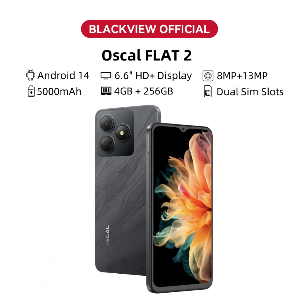 Blackview Oscal FLAT 2 4GB+256GB Smartphone 6.56'' IPS Display 5000mAh ...