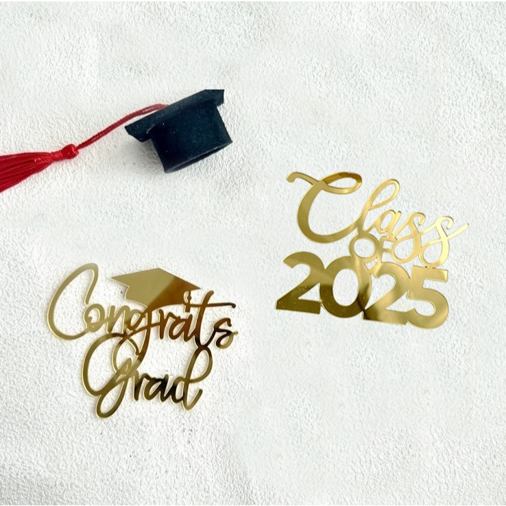 12 Pieces Happy Graduation Cake Toppers, Congrad Grad Cupcake Topper ...