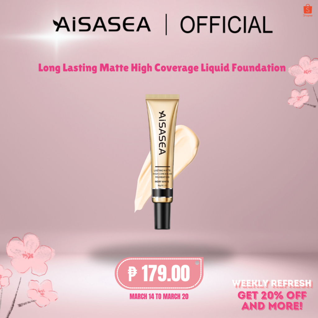 AISASEA Foundation Long Wear Primer Make Up High Coverage Oil-Control ...