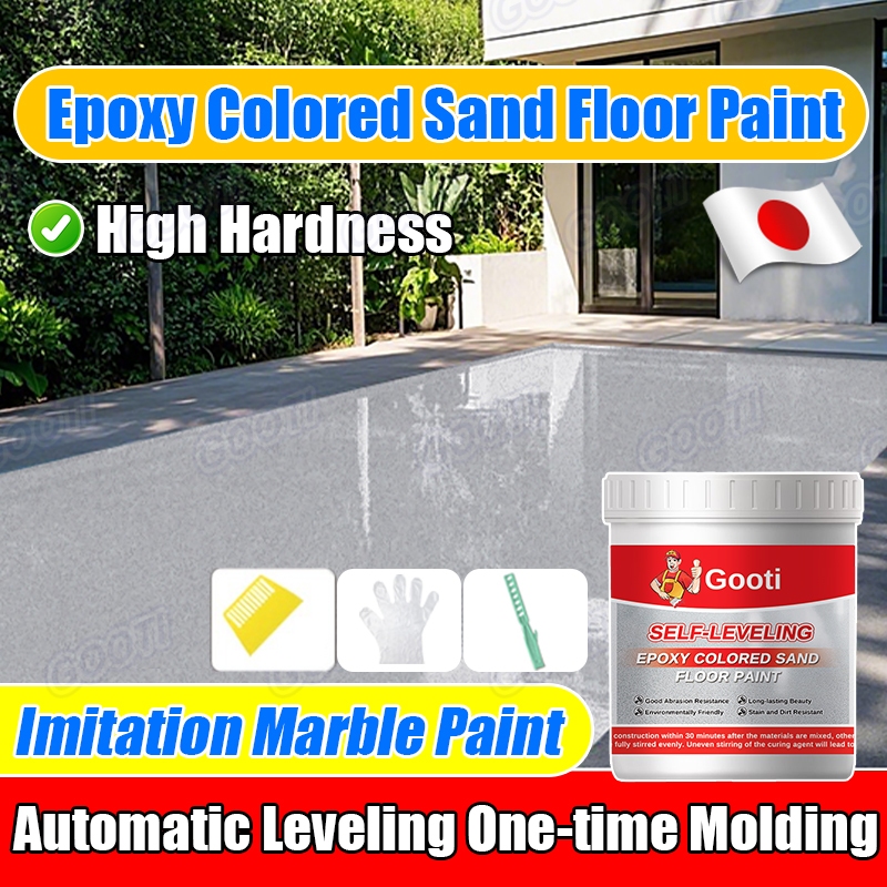 ⭐10-IN-1⭐GOOTI Epoxy Colored Sand Self-Leveling Cement Floor Paint High Hardness Imitation ...