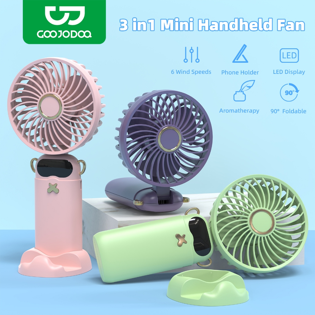 GOOJODOQ 5000 mAh Mini Fan Rechargeable Portable for School with Light ...