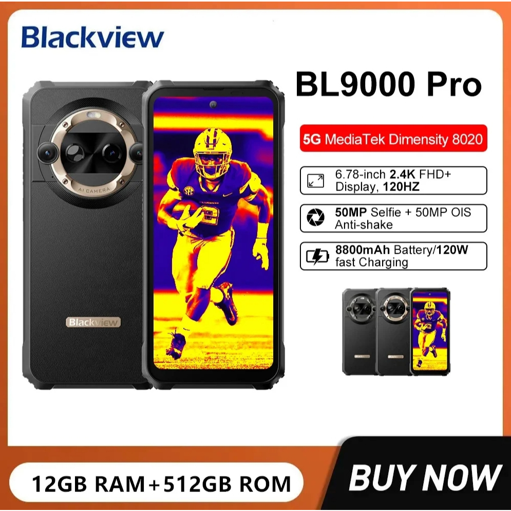 Blackview BL9000 PRO 5G Rugged Smartphone 12GB 512GB Thermal Imaging ...
