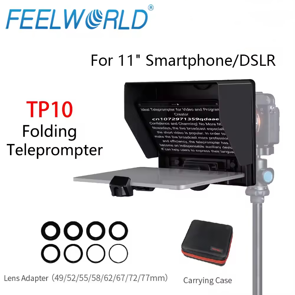 FEELWORLD TP10 Folding Teleprompter Portable 10-Inch Smartphone/DSLR ...
