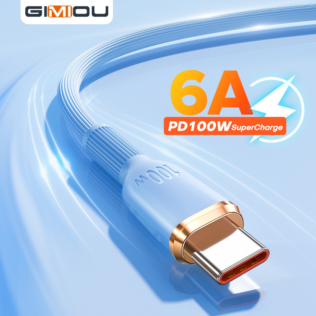 GIMIOU 6A Type C Cable 100W Fast Charging Cord Quick Charge 4.0 QC 3.0 ...