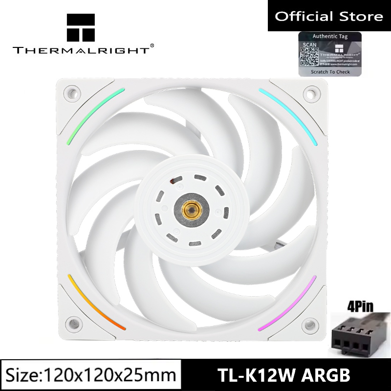 Thermalright TL-K12W ARGB Aperture Case Fan 2150RPM 120mm CPU Cooler Fan Chassis Fan 4pin PWM ...