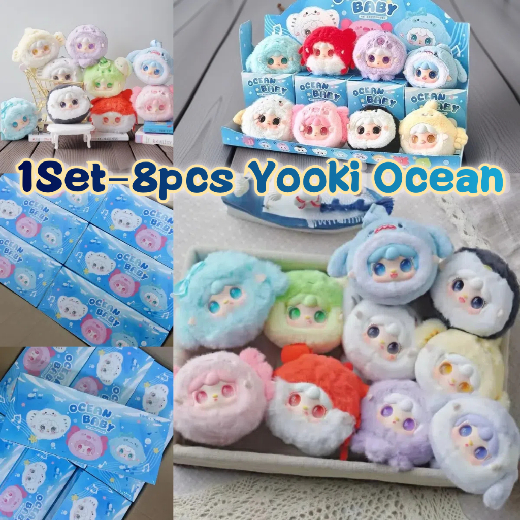 1Set-8PCS Yooki Ocean Baby Plush Doll | Yooki V6 Blind Box Genuine The ...