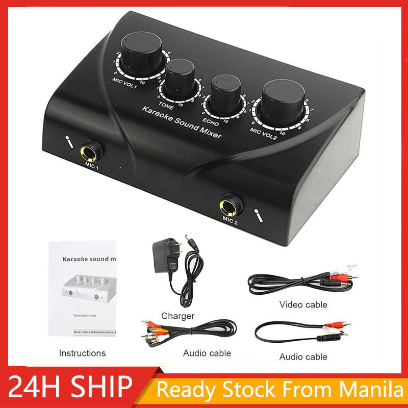 Multifunctional Audio Mixer Amplifier Portable Dual Mic Inputs For Amplifier & Microphone ...