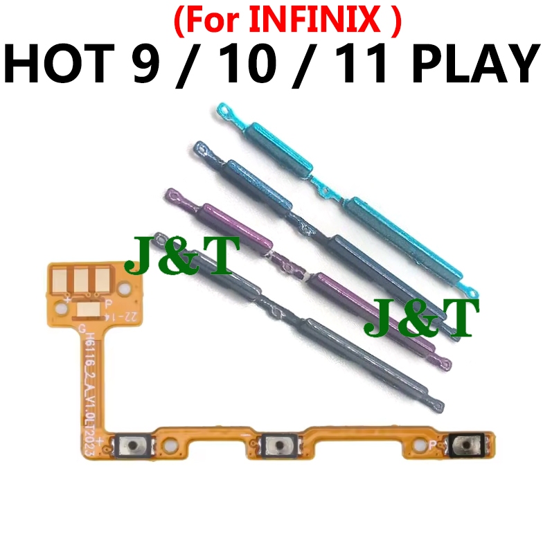 Power Volume Button Flex For INFINIX HOT 9 / 10 / 11 PLAY X680 X688C Phone Key on off up down ...