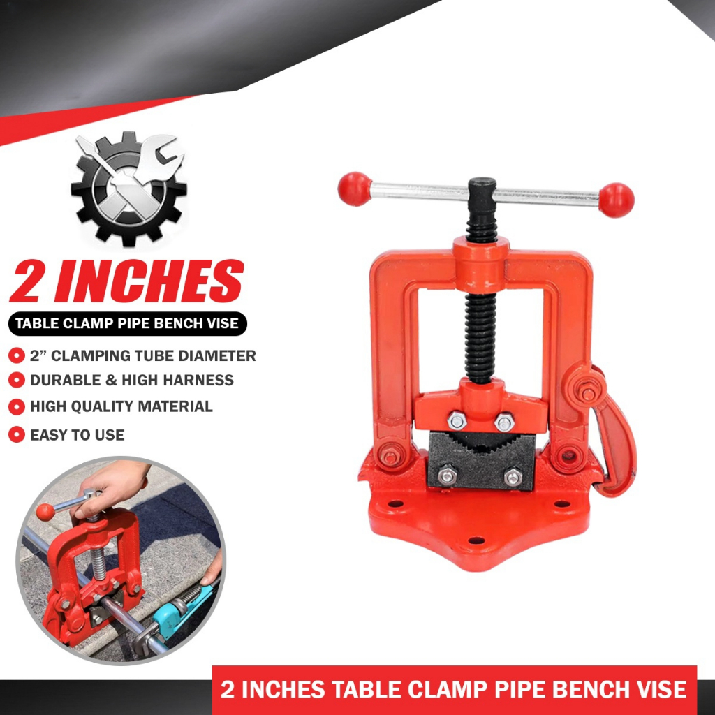 2 / 3 / 4 Inch Table Clamp Pipe Bench Vise Rotating Heavy Duty Pipes ...