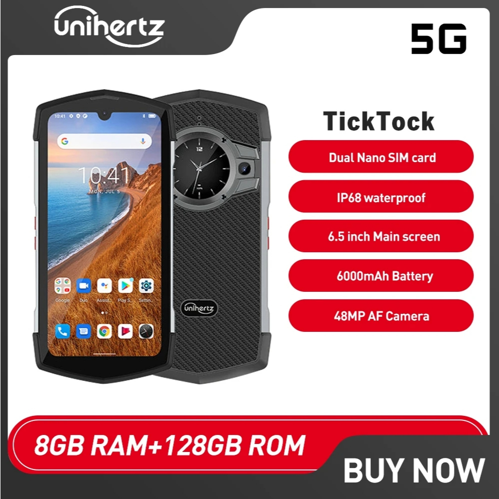 Unihertz TickTock 5G Rugged Smart Phone with Dual Screen Android 11 ...