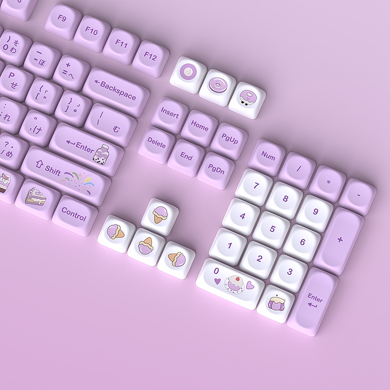 125 Keys Taro Mud Bobo Theme MOA Profile PBT Material Dye Sublimation ...
