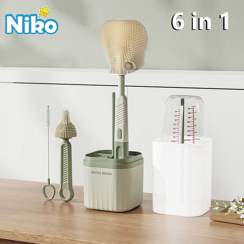 NIKO 6 in 1 Portable Travel Baby Bottle Cleaning Brush Set With ...