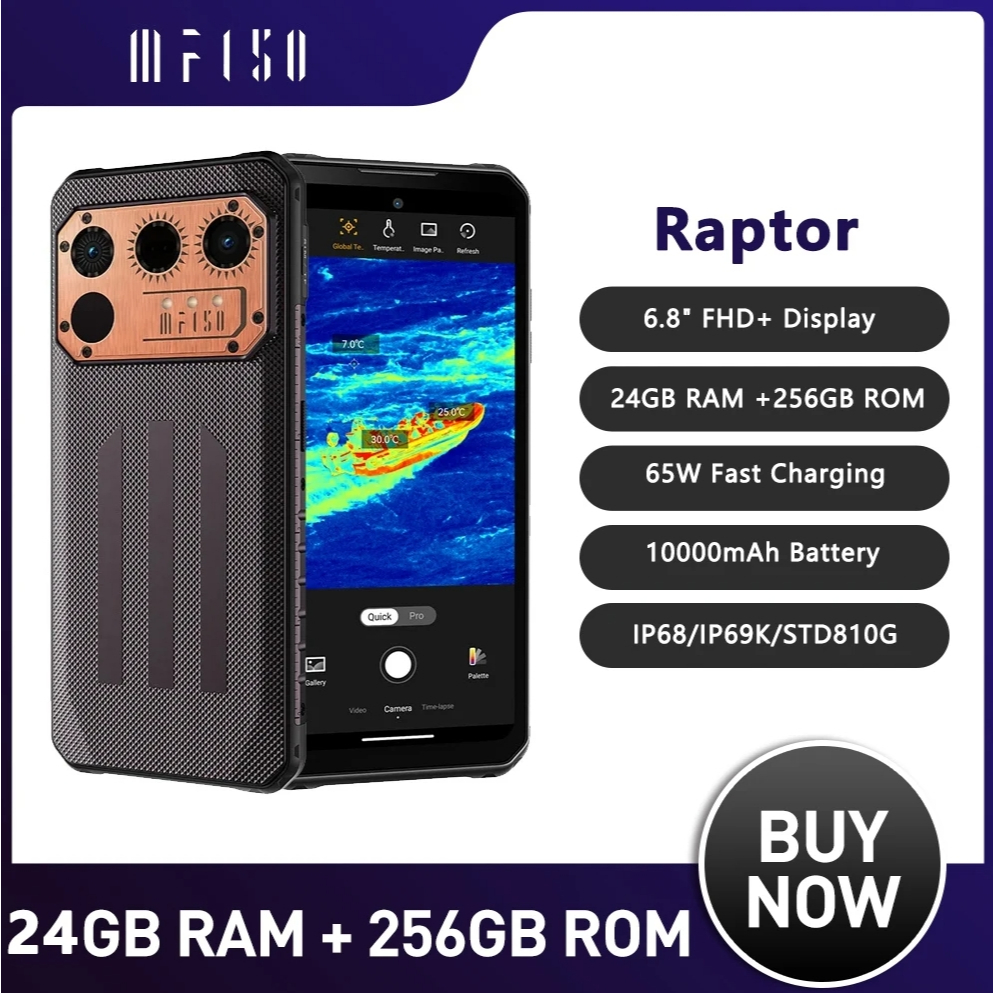 IIIF150 Raptor Rugged Smartphone Thermal Imaging 6.8'' 120Hz 10000mAh ...