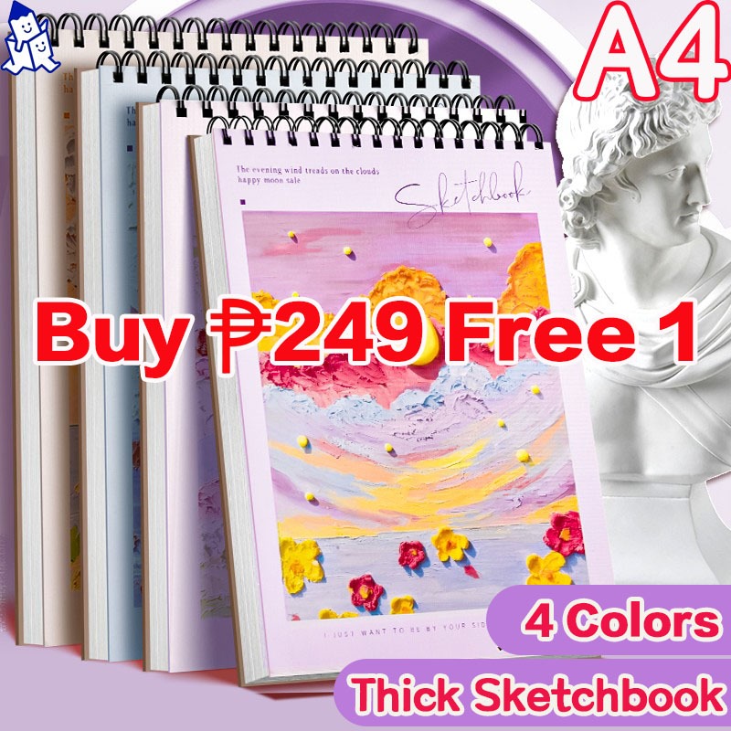 A4 Cartoon Sketchbook Coil Blank Drawing Book Thickned Sketch Pad Art ...