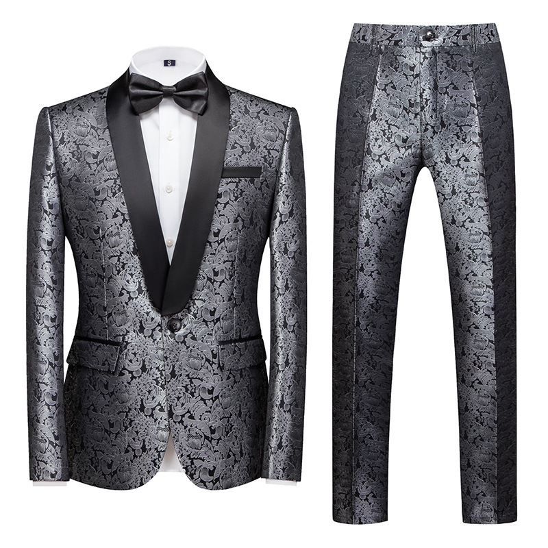 Suit Men's Suit Esmoquin Host Suit Mc Wedding Best Man Suit Jacquard ...